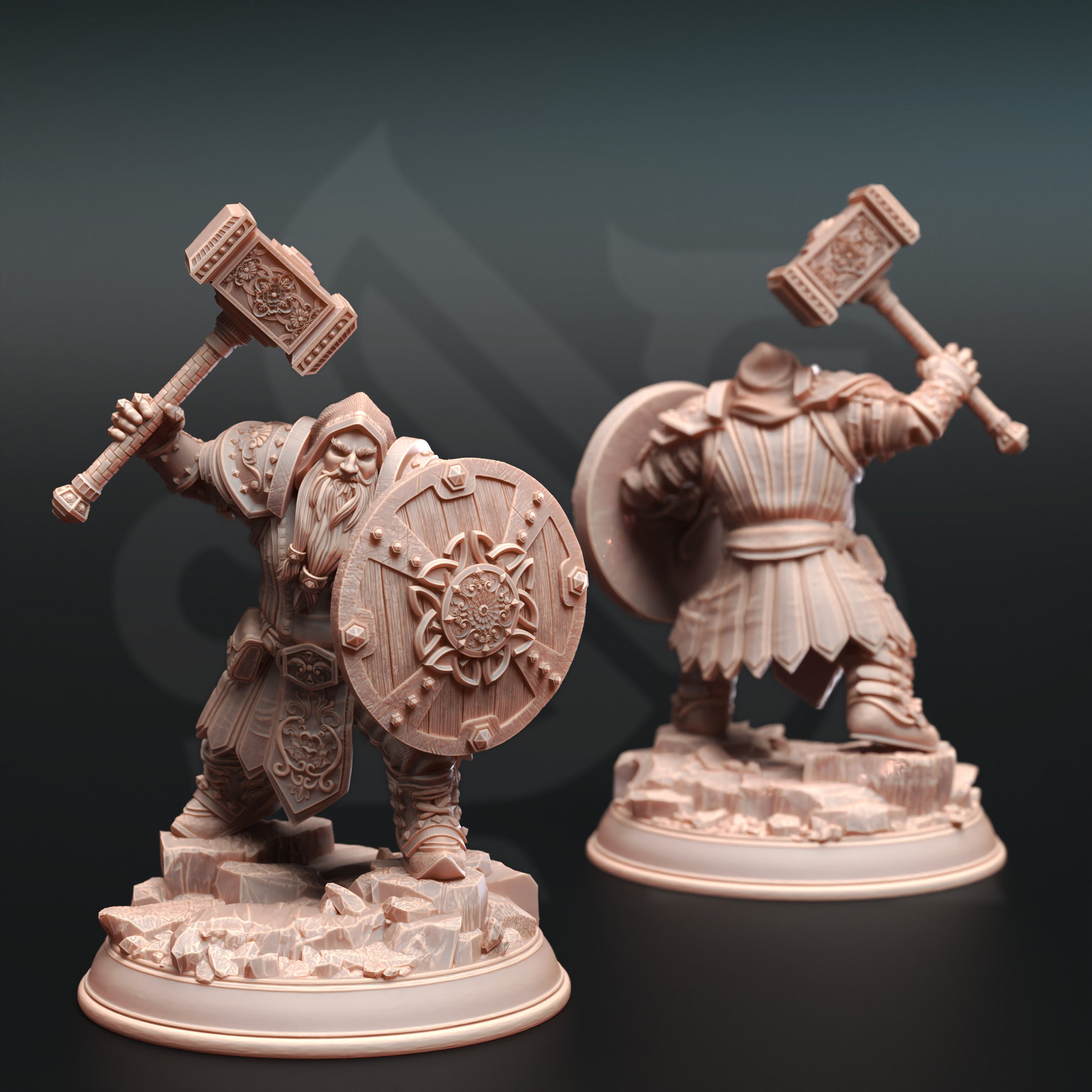 Stonechant Herald Miniature – Dwarven War Cleric | TTRPG Collectible